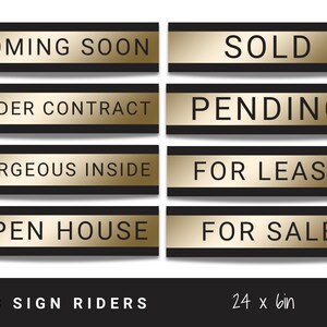 Gold & Black Realtor Sign, Real Estate Sign, for Sale Sign, Real Estate ...