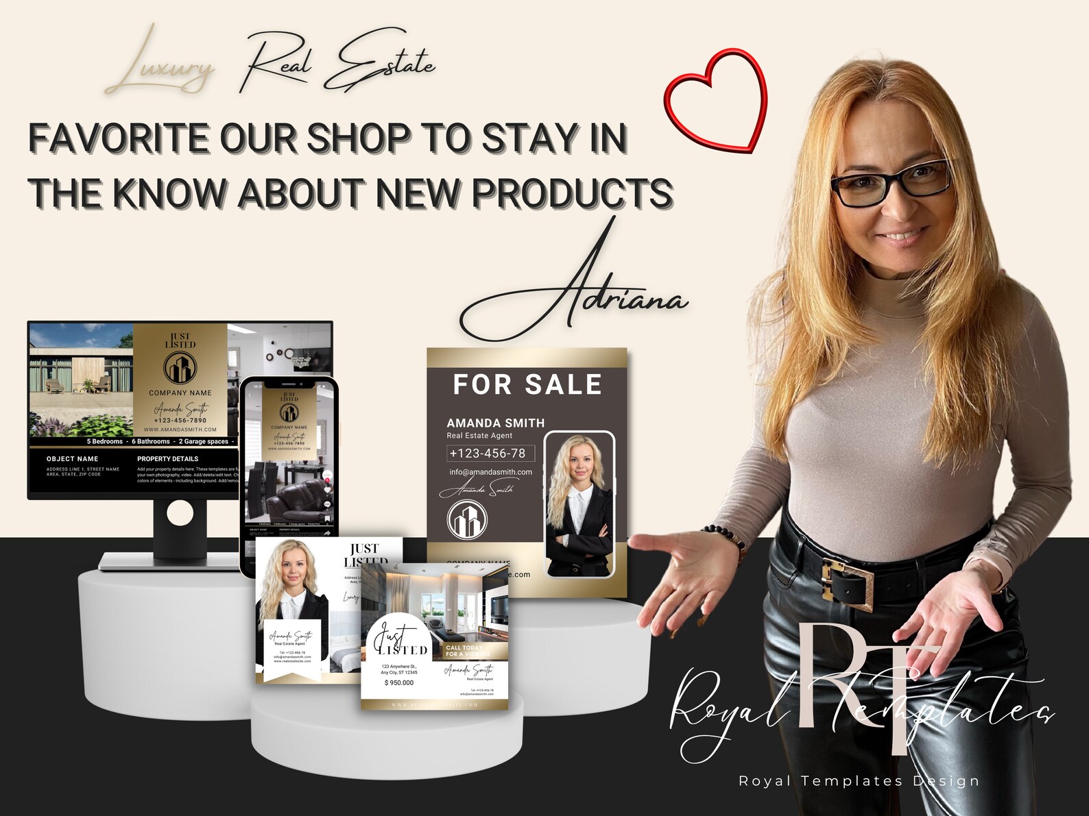 6 Gold Realtor Facebook Covers Template Editable Facebook Cover ...