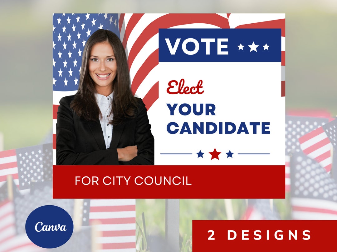 Election Yard Sign, Political Campaign Yard Sign, Canva Template, Yard ...