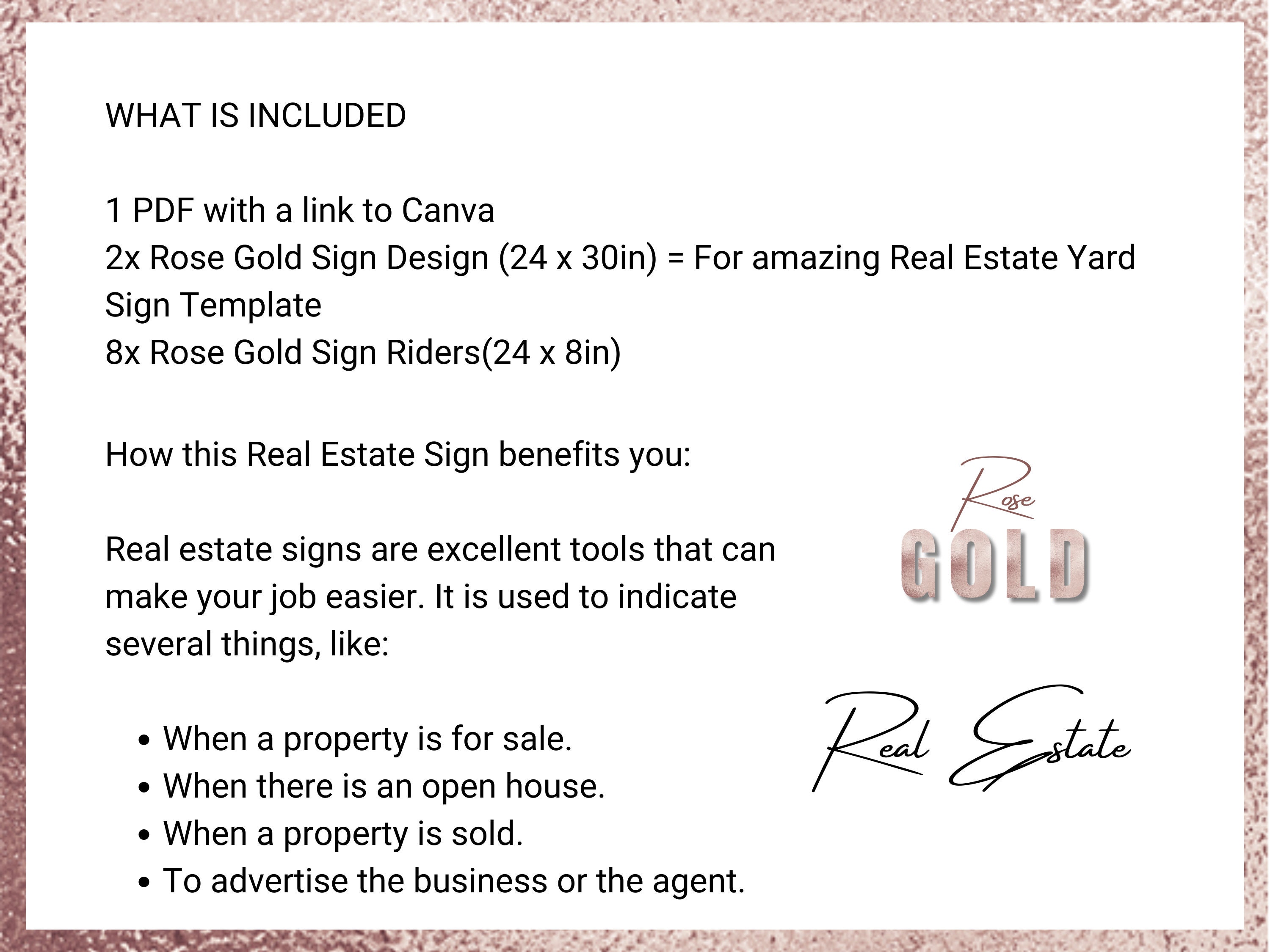 Rose Gold Realtor Yard Sign, Real Estate Agent Yard Sign, Yard Sign ...