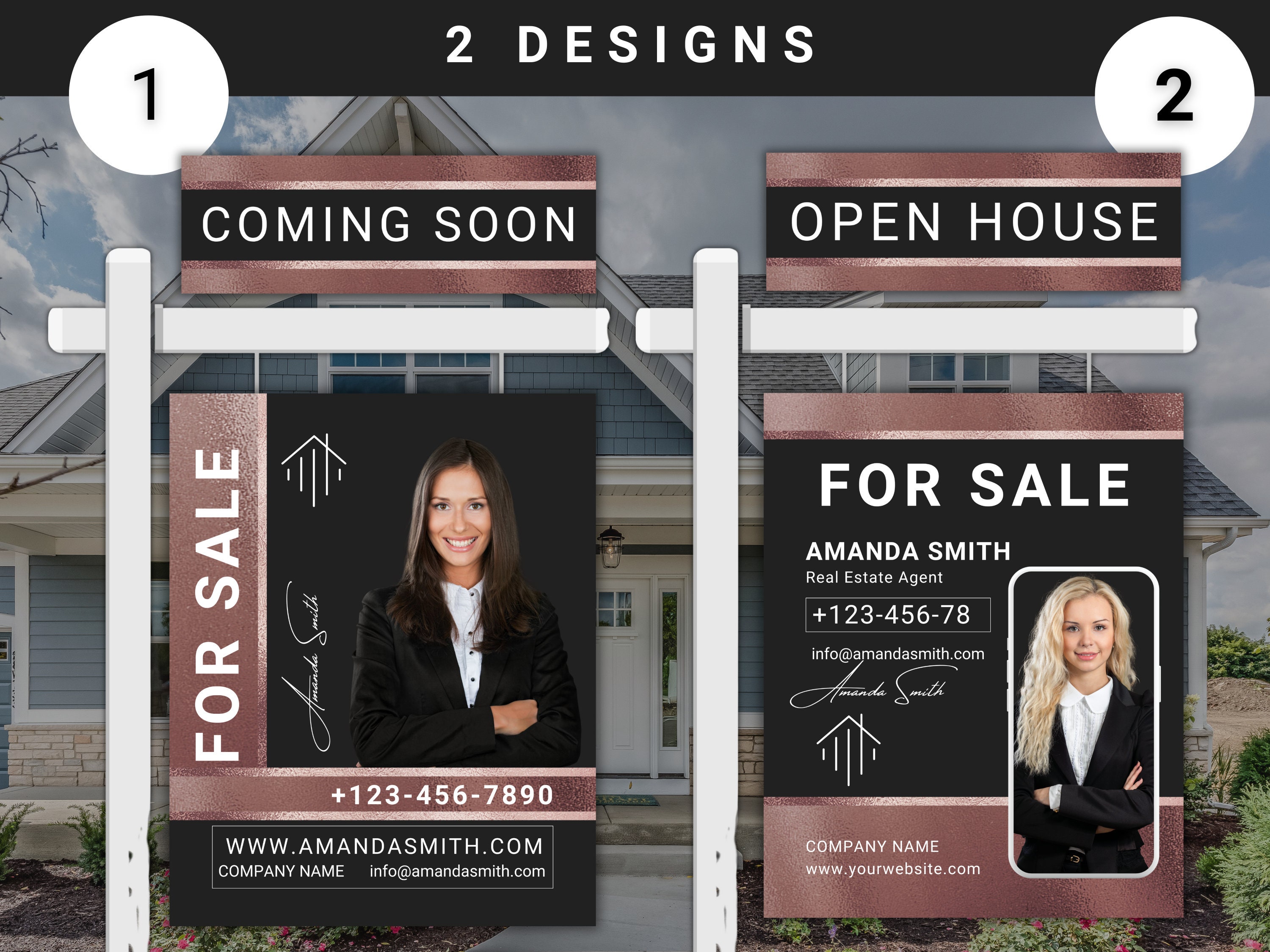 Real Estate Agent Yard Sign, Yard Sign Template, for Sale Yard Sign ...