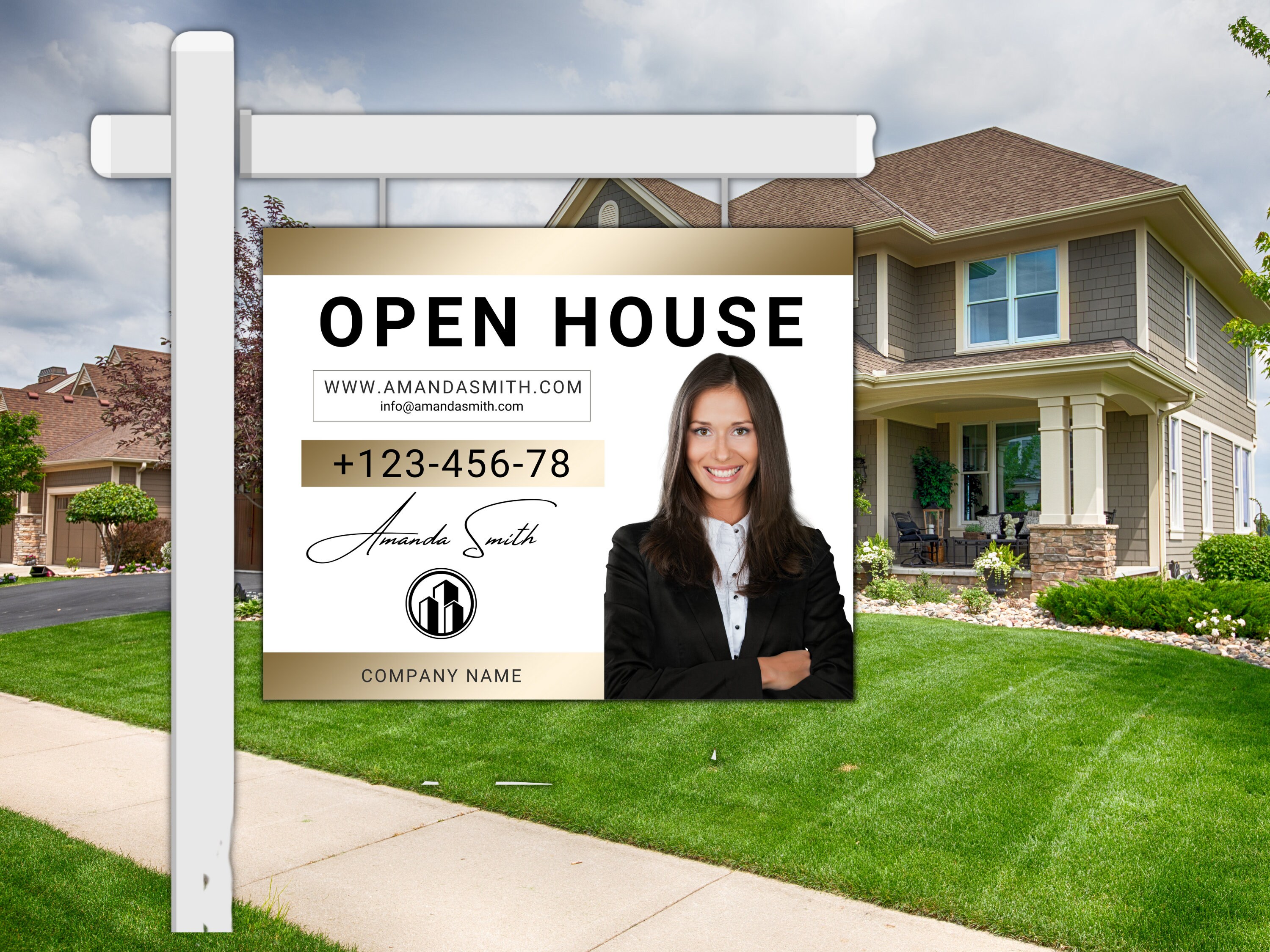Real Estate Agent Yard Sign, Open House Yard Sign, Realtor Yard Sign ...