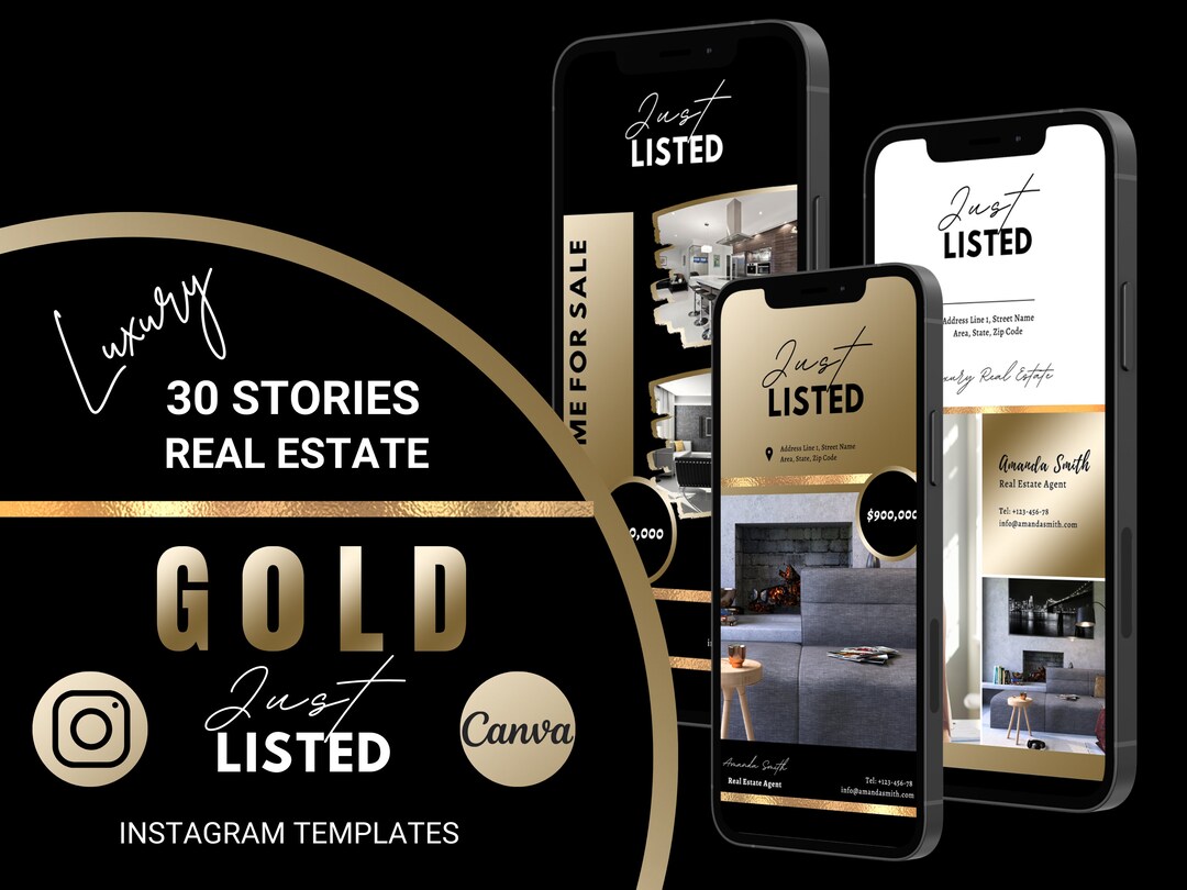 30 Real Estate Instagram Post, Luxury IG Stories Highlight Covers Real ...