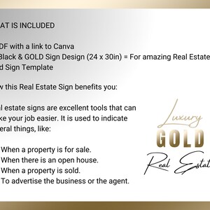 Gold & Black Real Estate Sign Template, Custom Realtor Marketing (canva ...