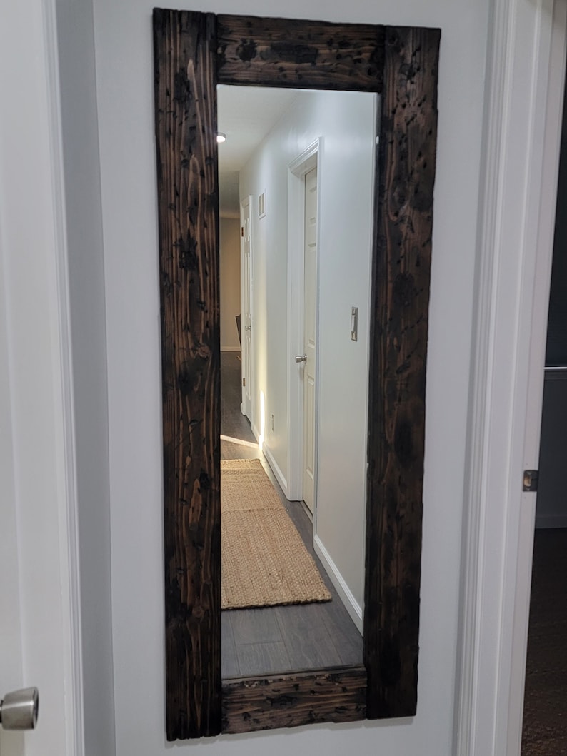 Rustic Distressed Wood Full Length Mirror - Etsy