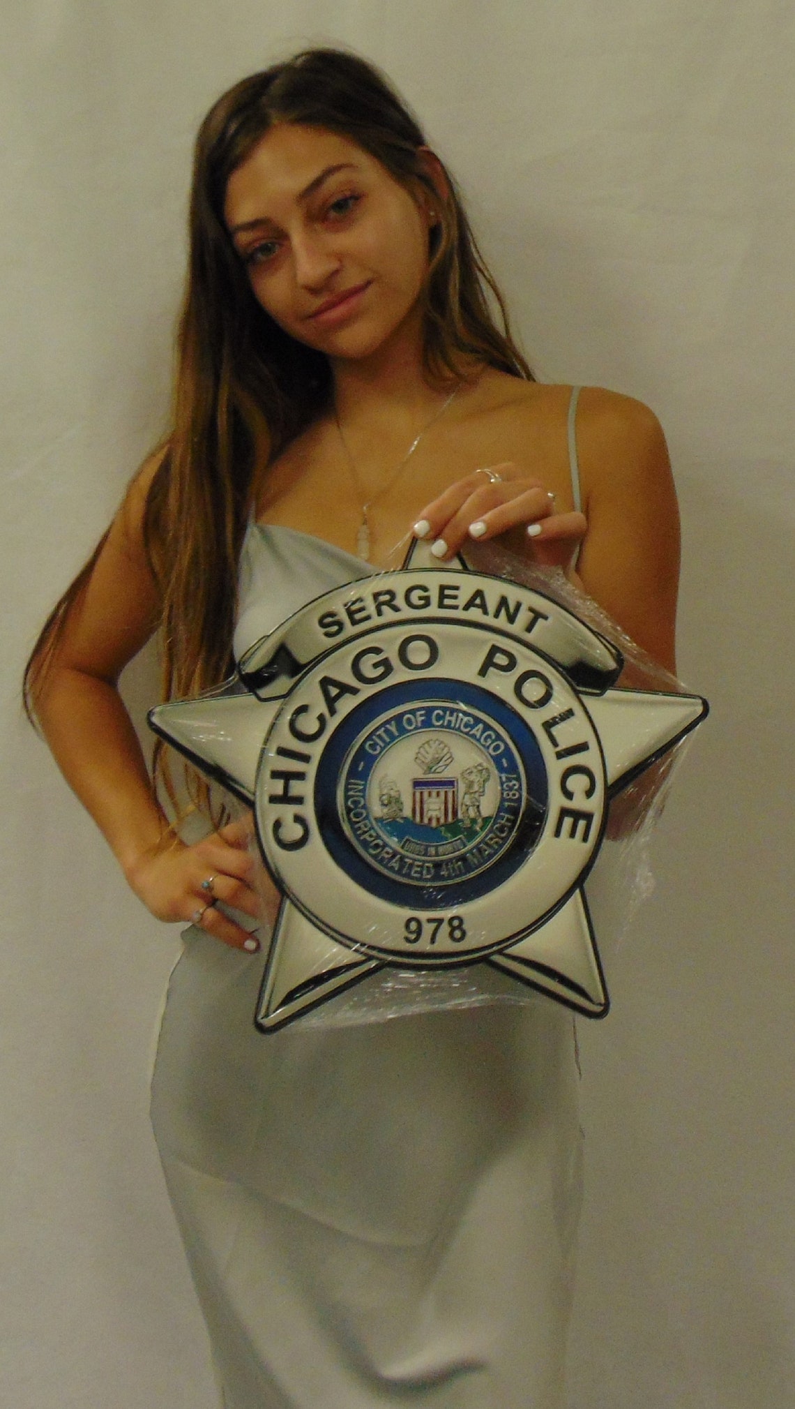 Chicago Police Department police Officer Badge All Metal Sign With Your ...