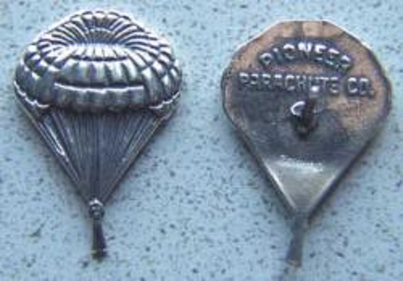 Parachute Pin With Man Sterling Pioneer Parachute Co - Etsy
