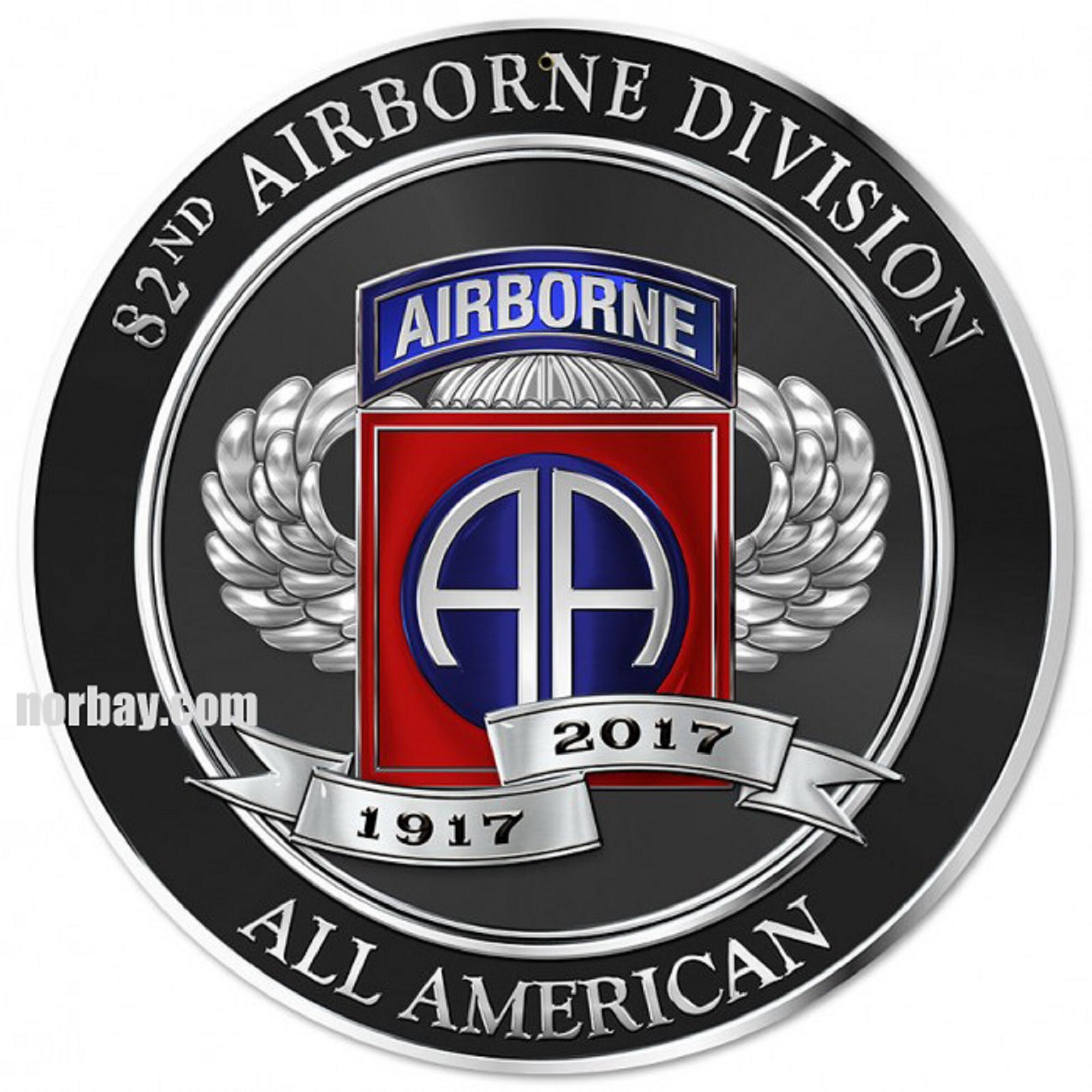 82ND AIRBORNE DIVISION 100TH ANNIVERSARY 14 X 14" Metal Sign 1917-2017 ...