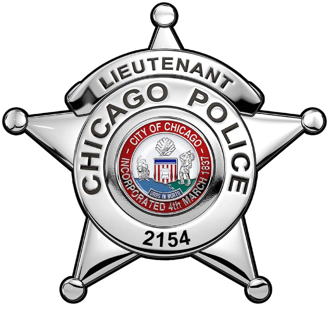 Chicago Police Department (lieutenant) Badge All Metal Sign With Your ...
