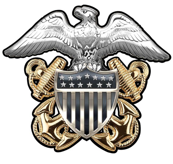 Navy Officer's Cap Badge All Metal Sign 16 X 14 | Etsy