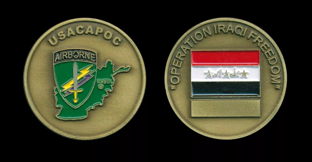 US Army USACAPOC Iraq - US Army Civil Affairs and Psyops Challenge Coin ...