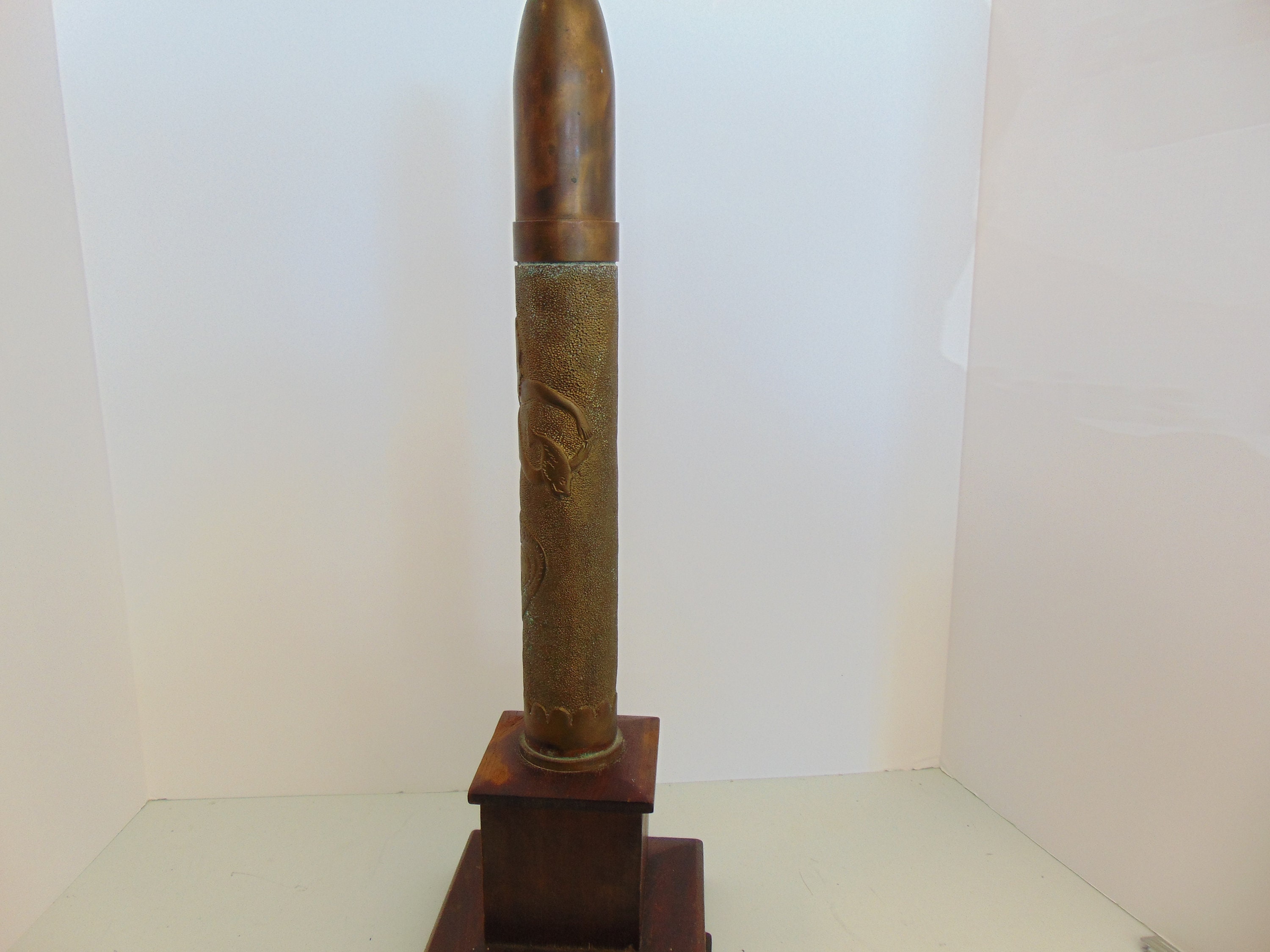 Old Vintage World War I WW 1 Trench Art ARTILLERY SHELL Mermaid and ...