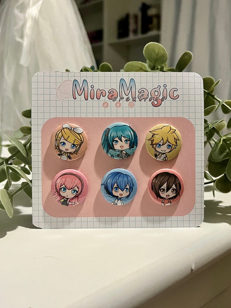 Vocaloid Hatsune Miku Mini Ita Bag Filler Button Pins Set Cute Chibi ...