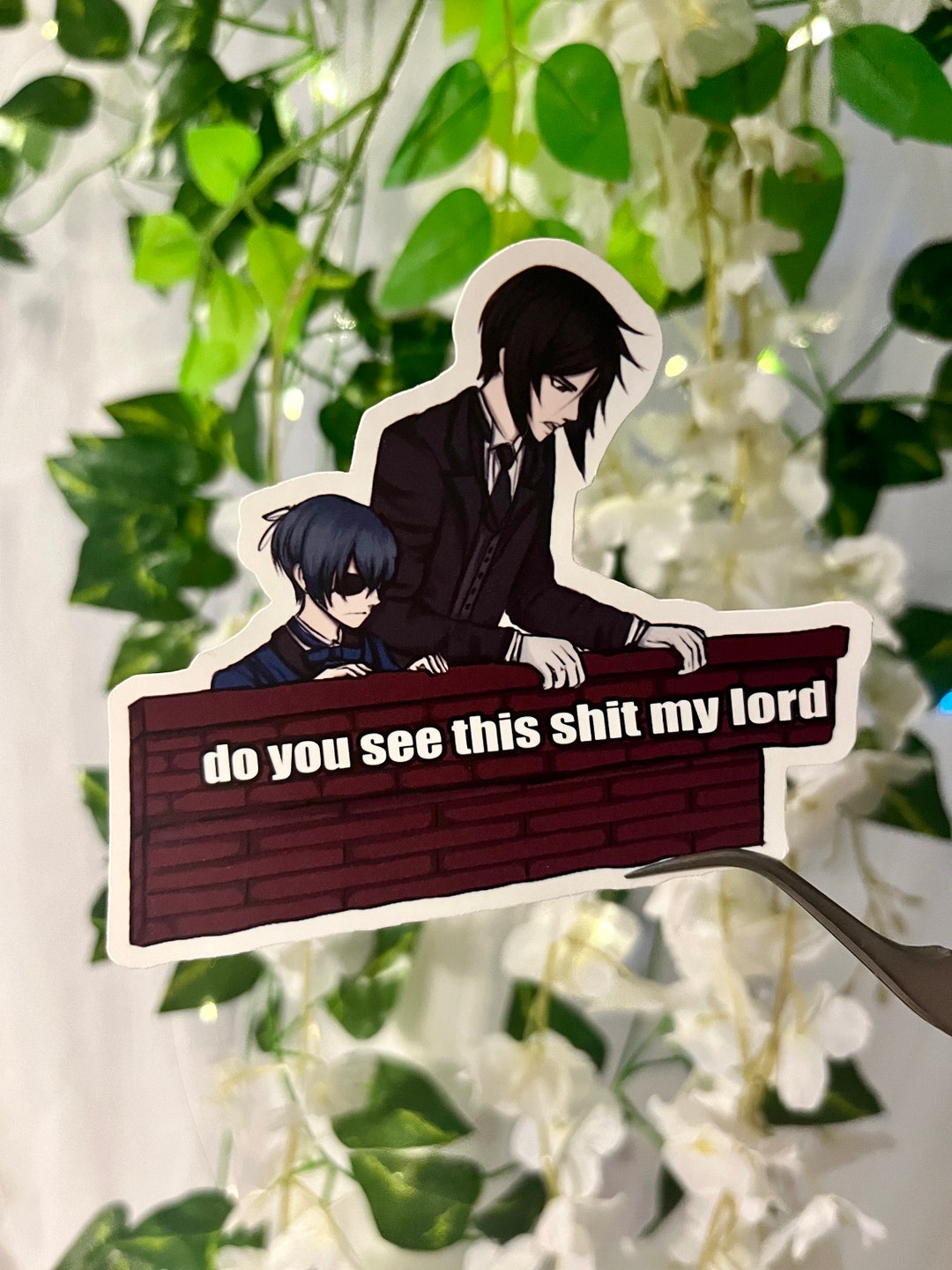 Black Butler Sebastian Michaelis Ciel Phantomhive Funny Meme Sticker ...