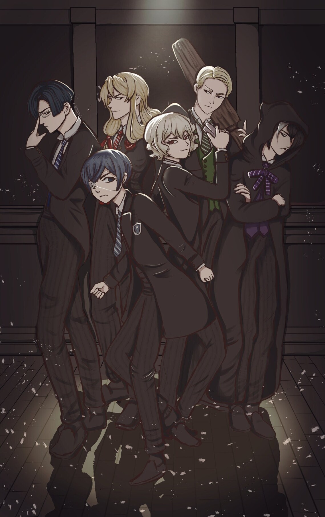 Black Butler School Arc Characters Print | Artwork Featuring Ciel and ...