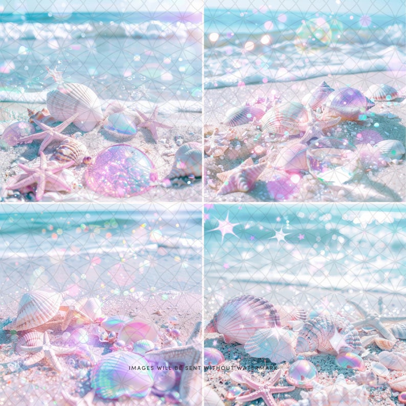 Printable Junk Journal Paper Summer Beach Background Sea Shells Digital ...