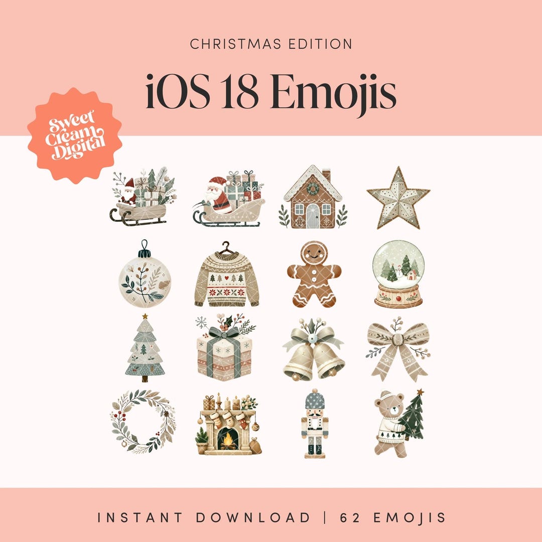 Ios18 Emojis Digital Stickers for iPhone Cute Emoji Designs Instant ...