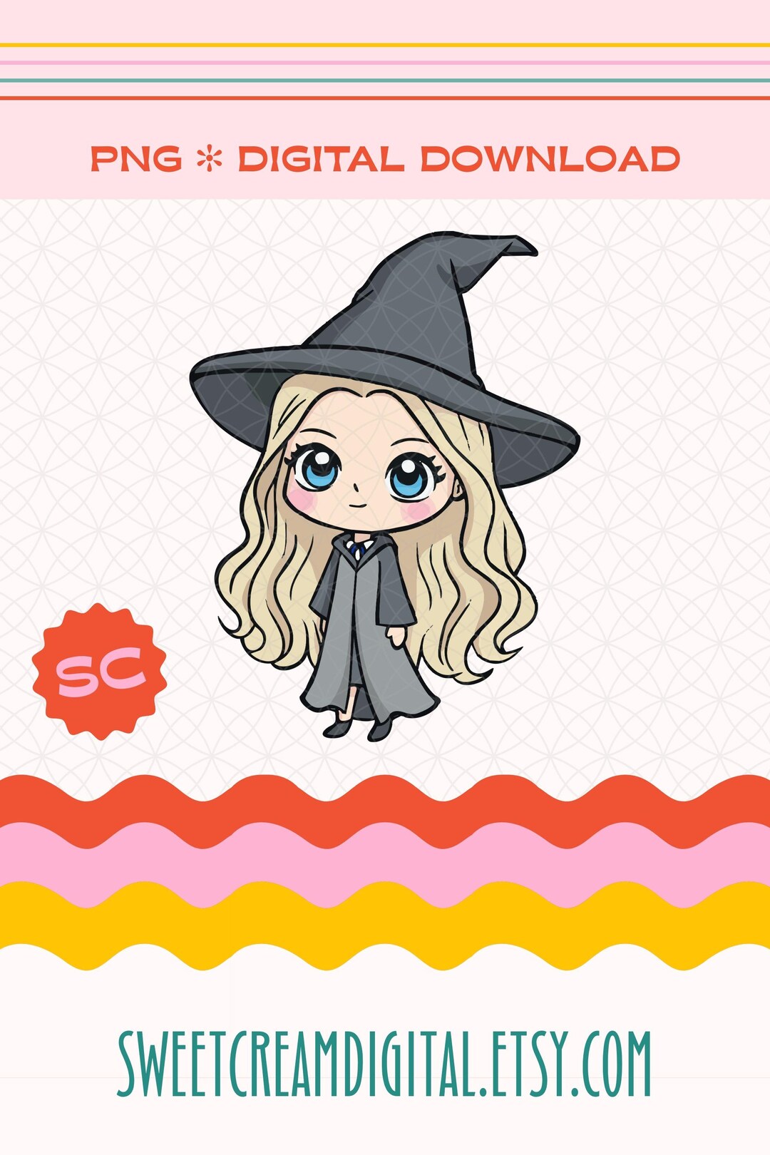 Cute Wizard Girl Clipart, Luna PNG, Magic School Witch Cartoon, Fantasy ...