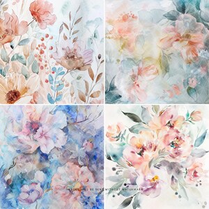 Digital Papers Floral Paper Commercial Use Floral Backgrounds Printable ...