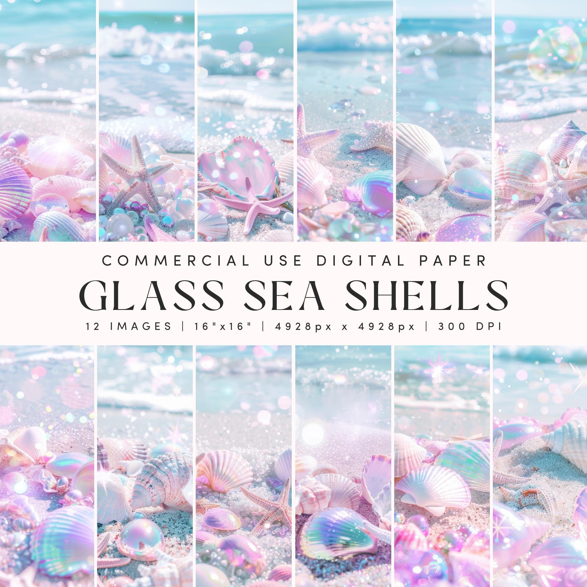 Printable Junk Journal Paper Summer Beach Background Sea Shells Digital ...