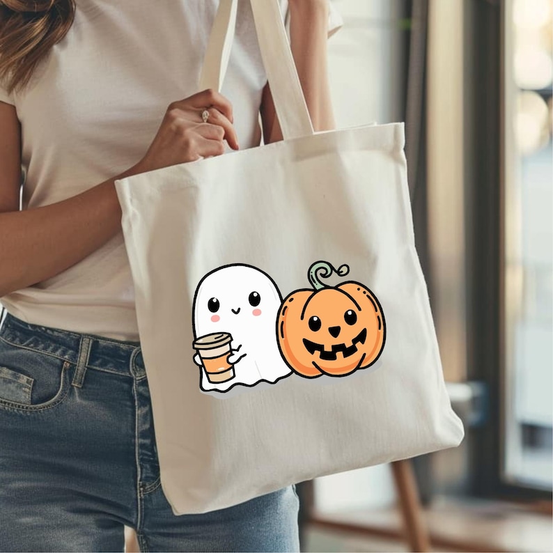 Ghost Pumpkin Coffee Clip Art - Halloween PNG, Spooky Digital Download ...