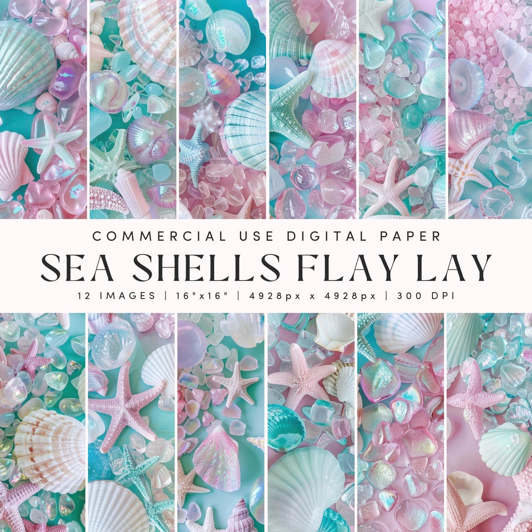 Digital Download Sea Shell Paper Carte per Scrapbook Printable Papers ...