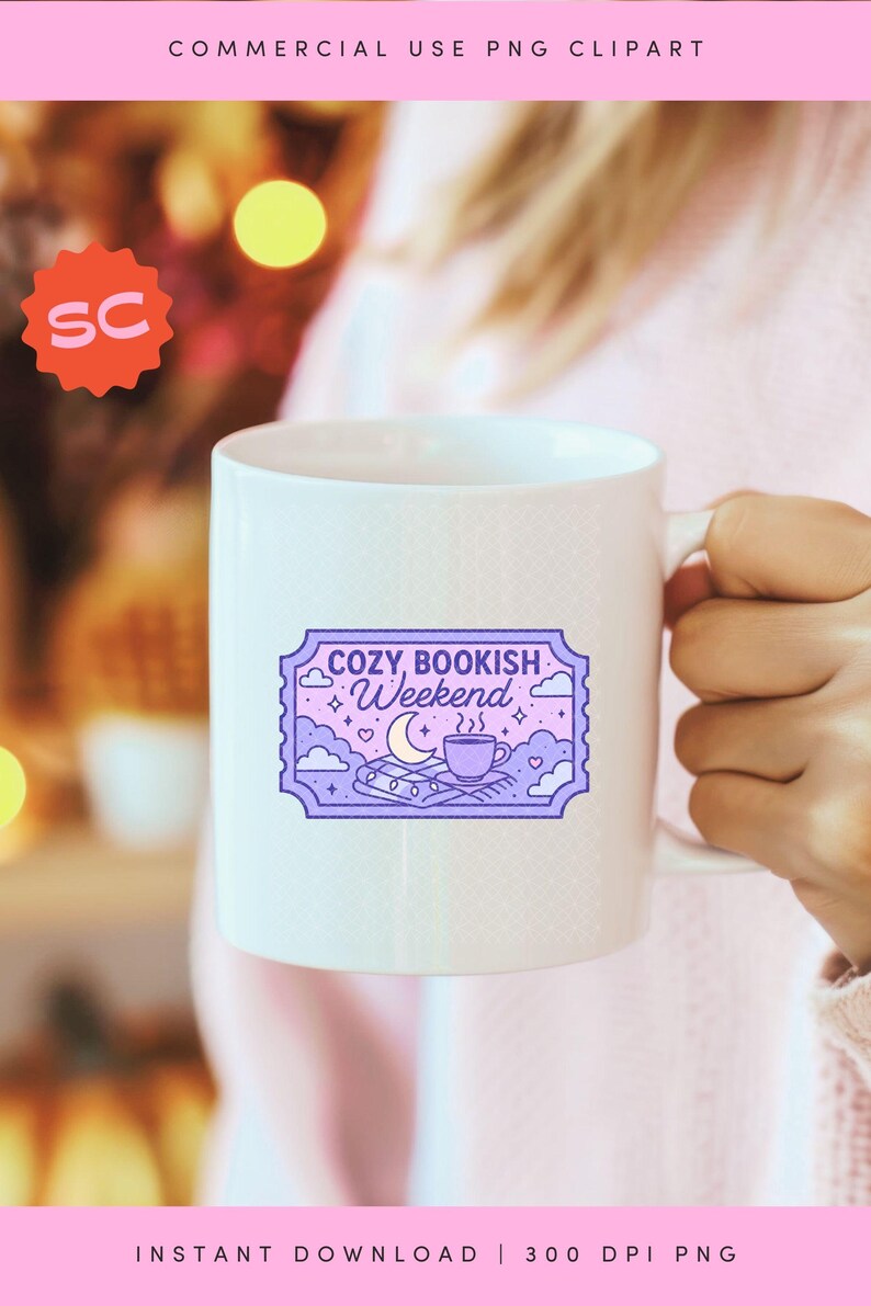 Cozy Bookish Weekend Ticket PNG Clipart | Dreamy Purple Pink Winter ...