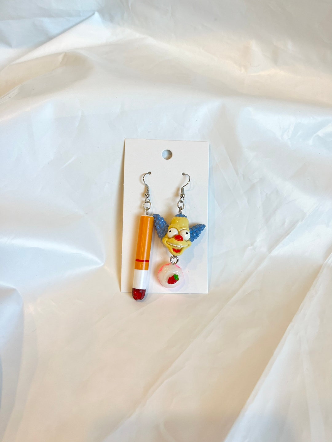 Clowning Around Simpsons Repurposed Earrings Krusty Clown Core Kid Core ...