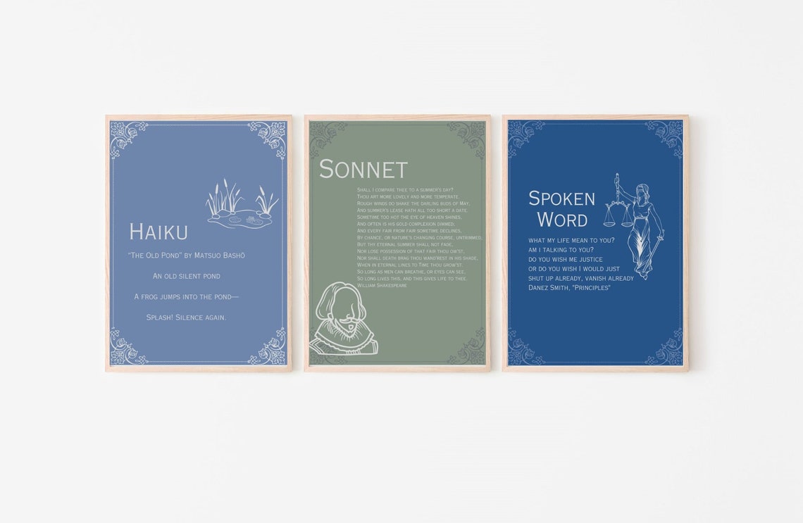 Poetry Genre Posters, Types of Poetry, English Classroom Décor, Library ...