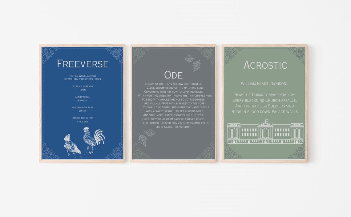 Poetry Genre Posters, Types of Poetry, English Classroom Décor, Library ...