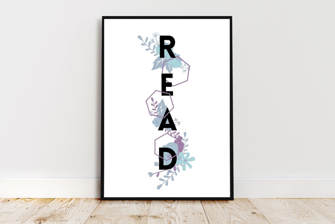 Read Poster, Digital Download Print, Literary Wall Art, Book Lovers ...