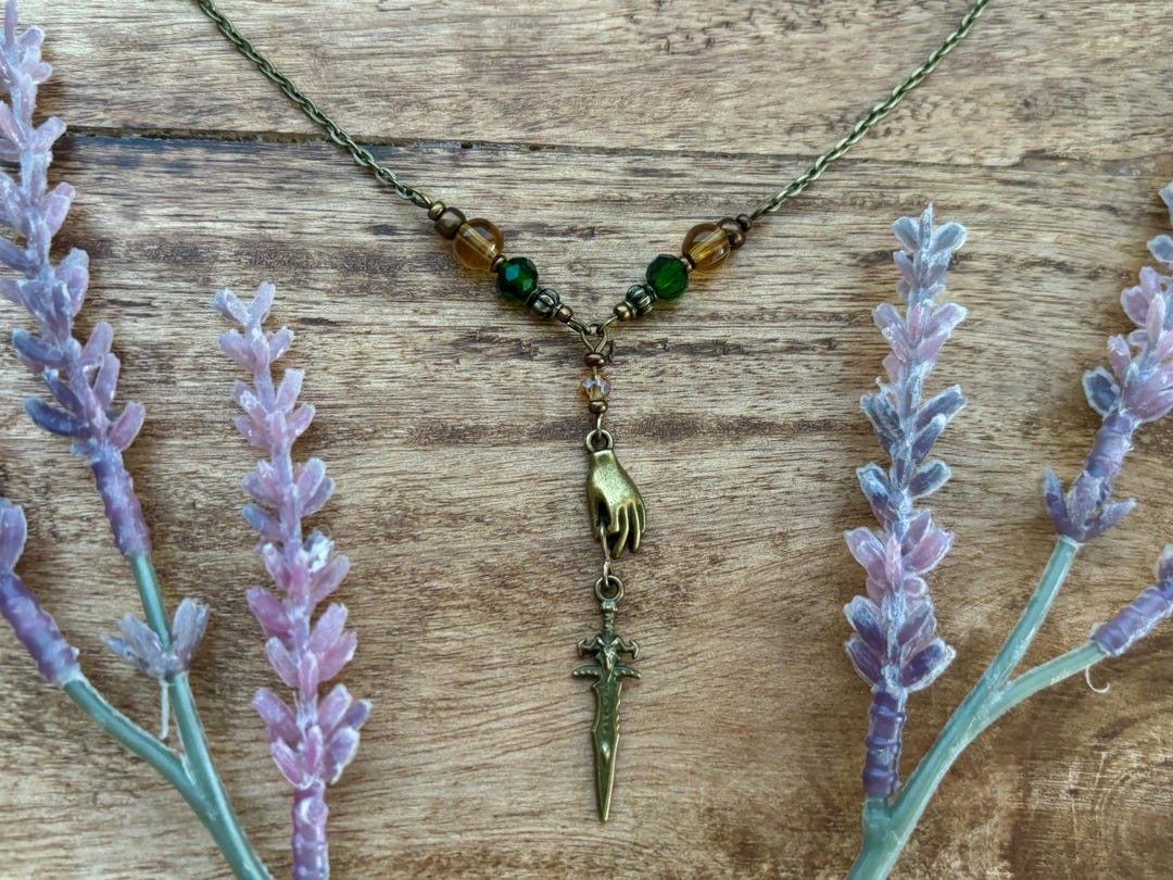 Gothic Hand Baphomet Sword Necklace in Bronze | Whimsigoth | Goth ...