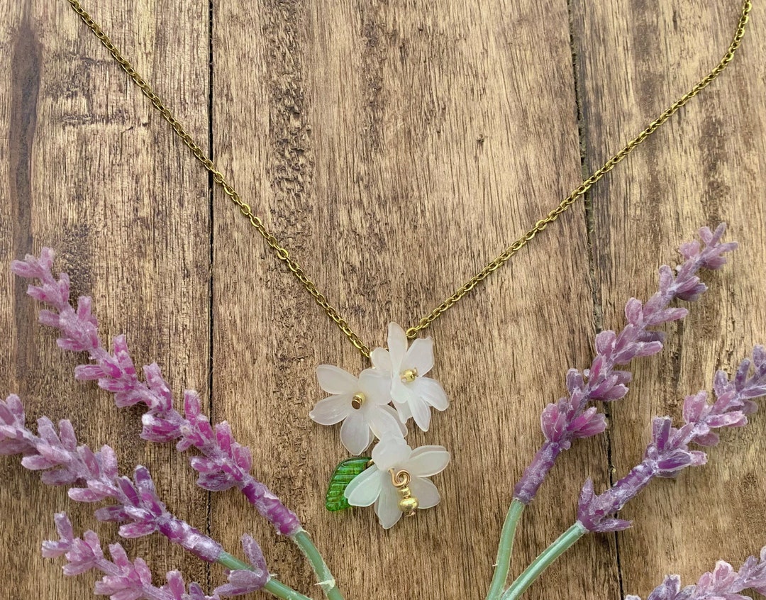 Whimsigoth Floral Daisy Flower Dangling Necklace in 18k Gold Plated ...