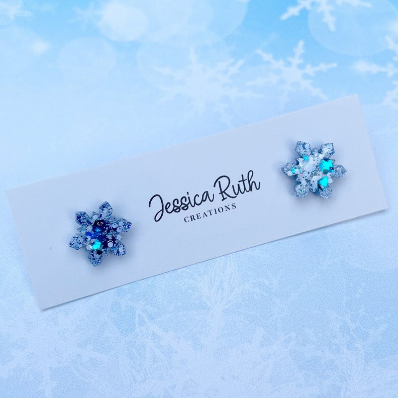 Snowflake Stud Earrings - Etsy
