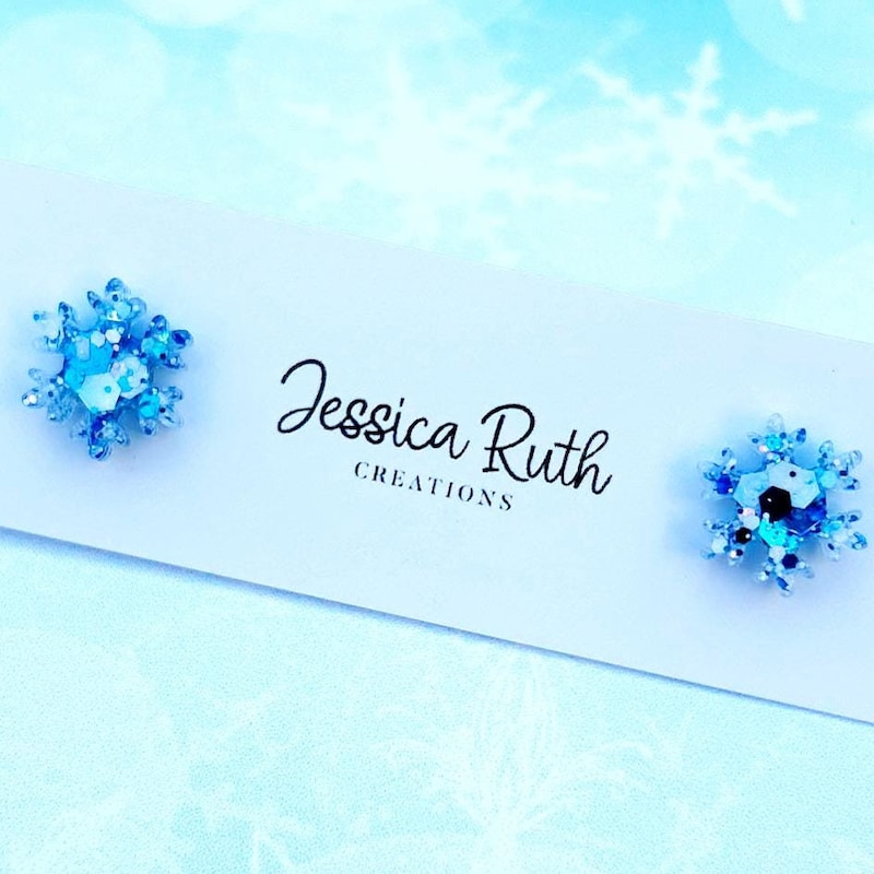 Snowflake Stud Earrings - Etsy