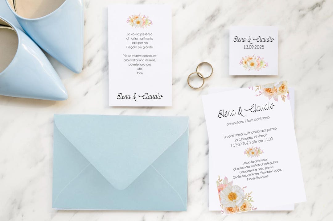 10pcs Wedding Model SPRING 2, Spring Floral Themed Wedding Invitations ...