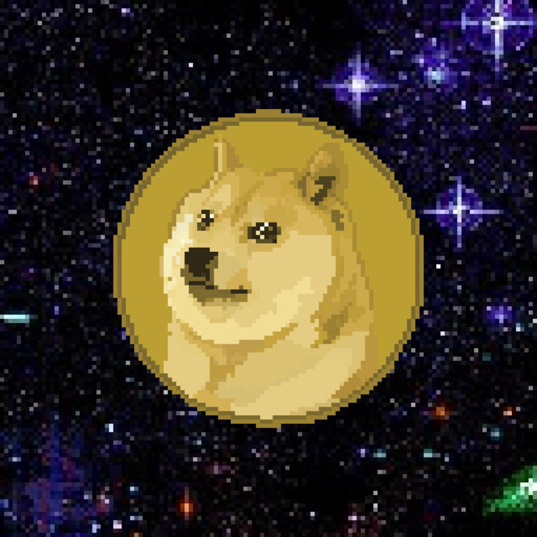 Doge Coin - 8bit Pixel Sticker - Digital Download - Etsy