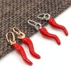 Small Red Cornicello and Mano Cornuto Necklace, Italian Lucky Hand and ...