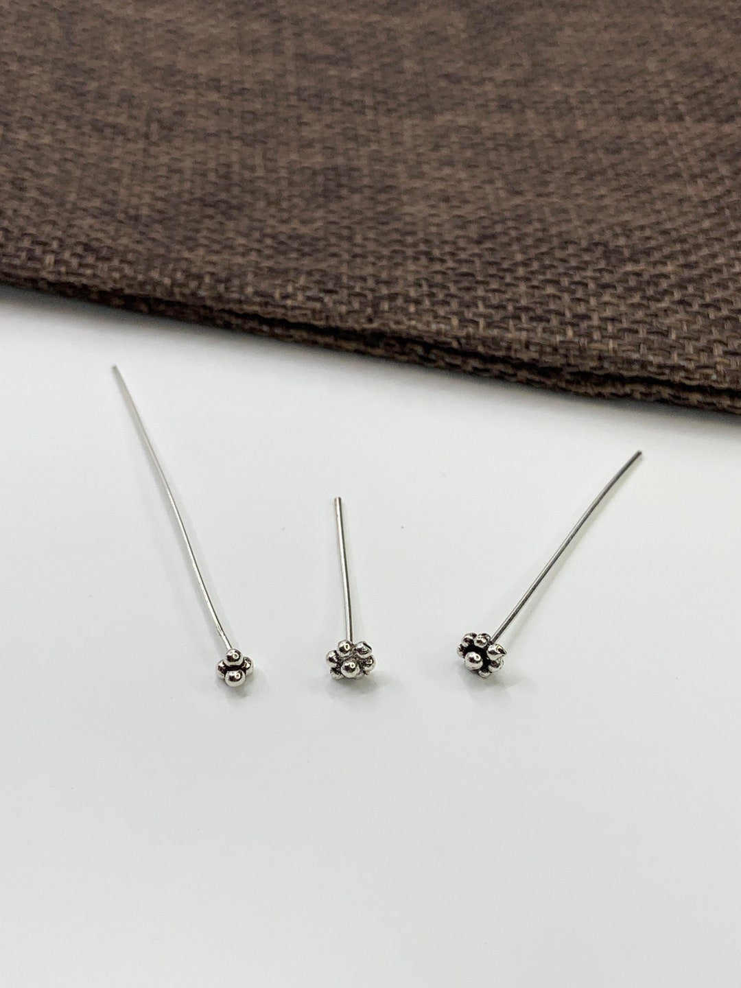 925 Sterling Silver Head Pin, 4 Ball Head Pin, Daisy Head Pins, Antique ...