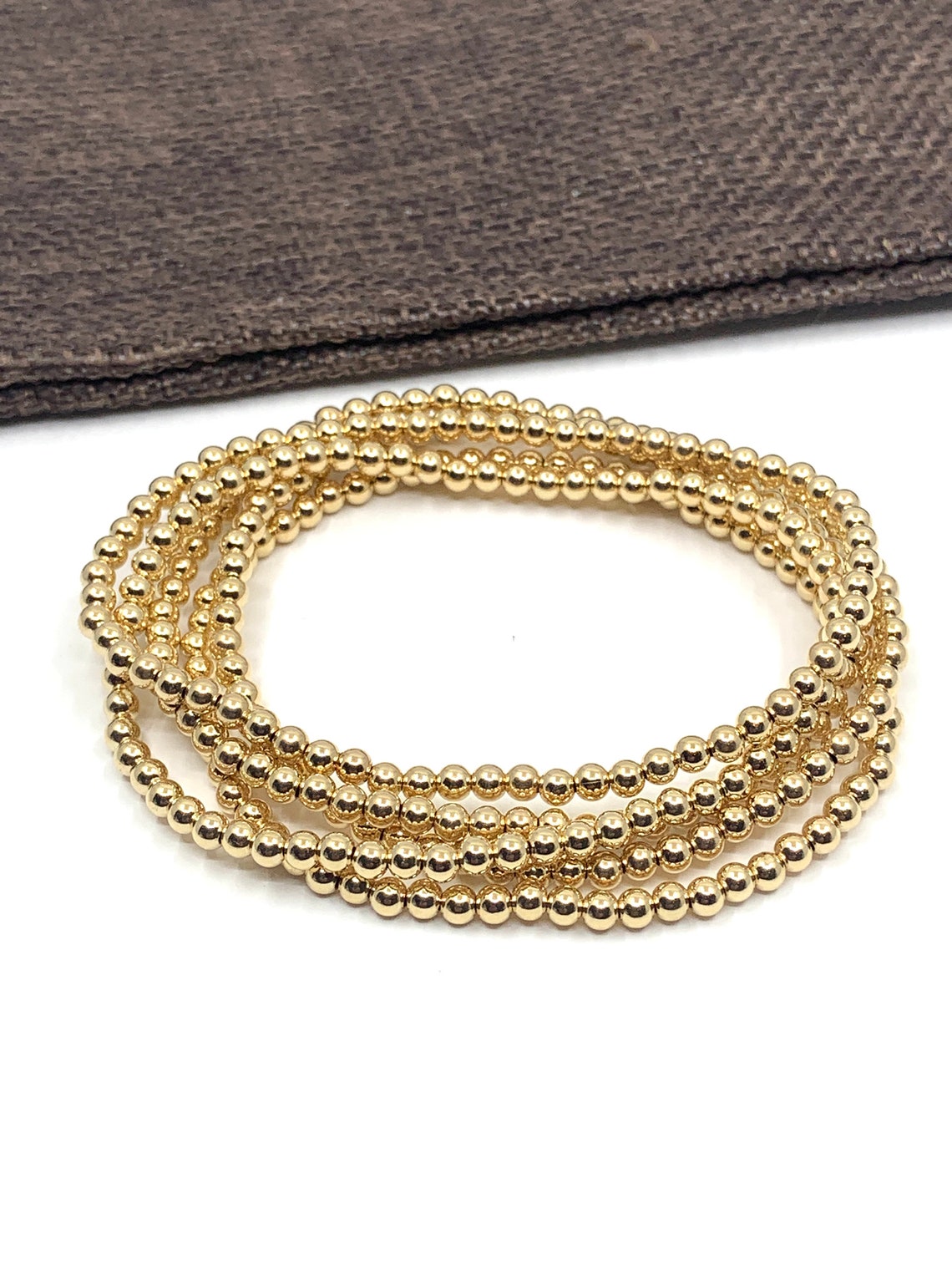 Gold Filled Ball Bracelet, 3mm 14k Gold Filled Beaded Bracelet, Non ...