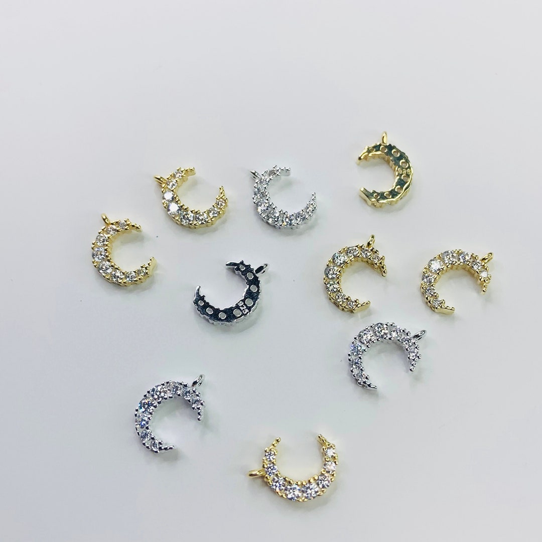 925 Sterling Silver Moon Charm, Half Moon Charm, Crescent Moon Pendant ...