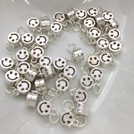 925 Sterling Silver Smiley Face Smiley Face Charm Happy Face - Etsy