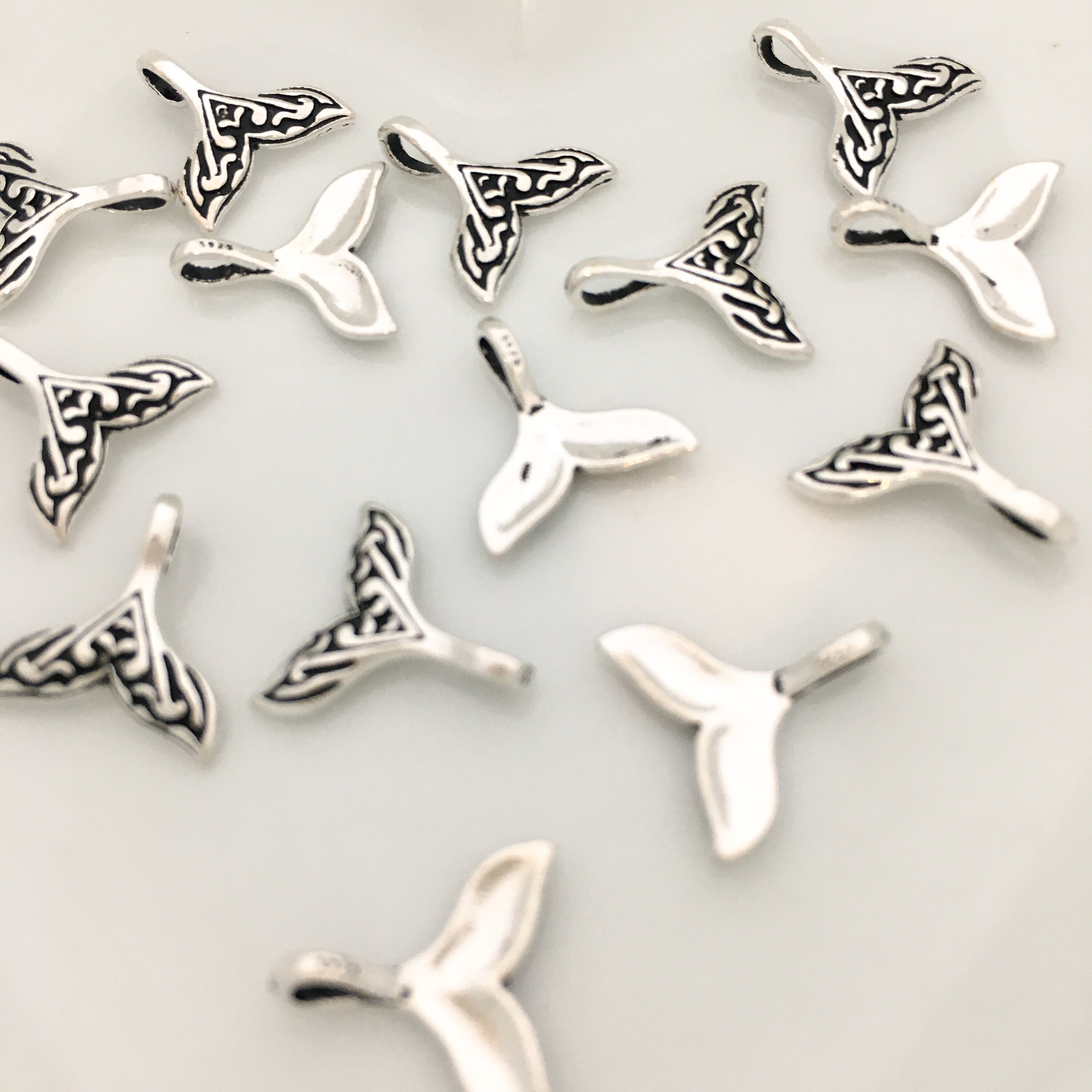 925 Sterling Silver Fin Charm, Shark Tail Charm, 925 Mermaid Charms ...
