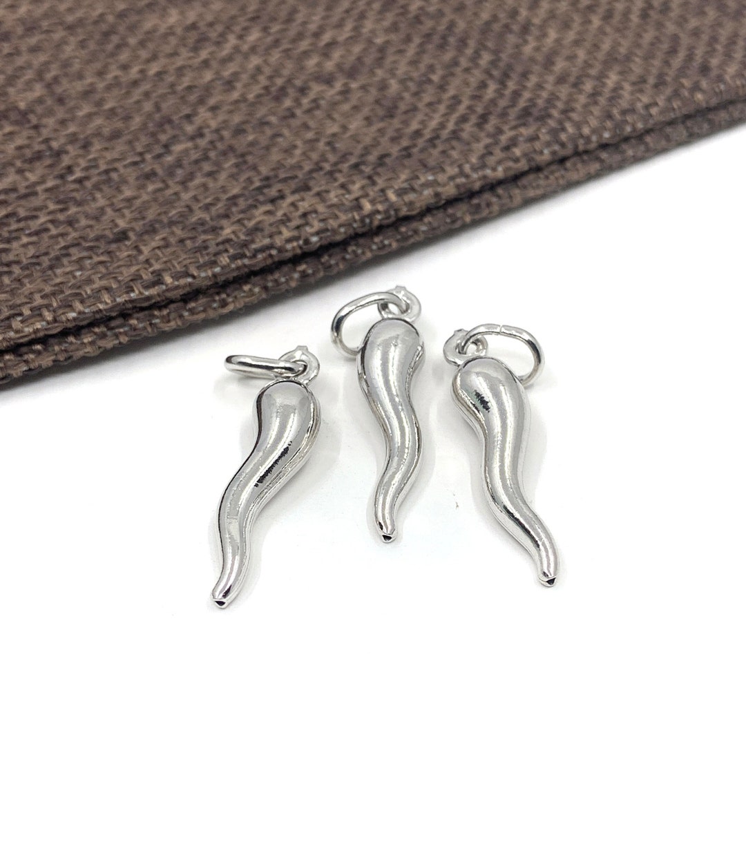 Silver Cornicello Pendant With Bail Made in Italy - Etsy