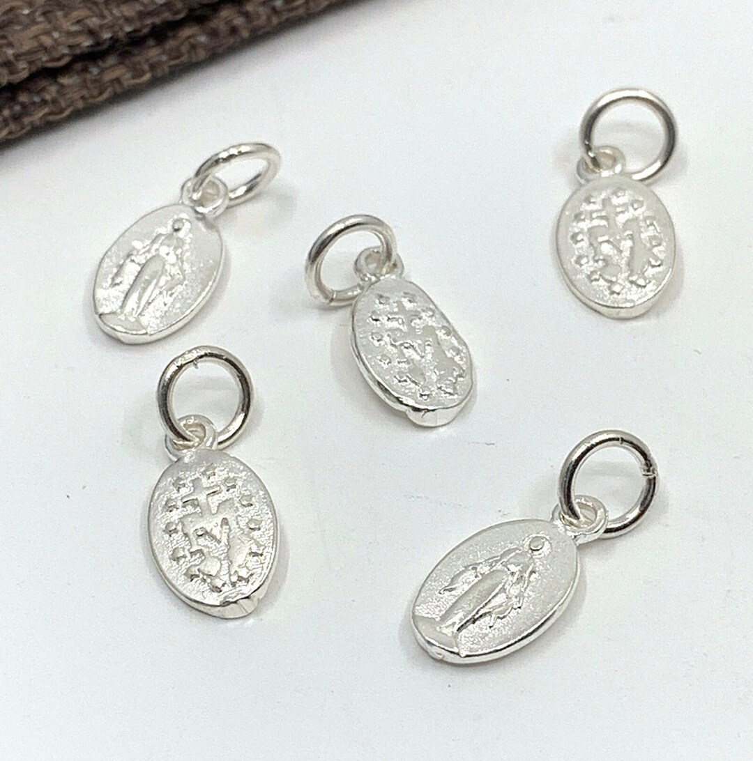 925 Sterling Silver Mother Mary Charm, Virgin Mary, Miraculous Mary ...