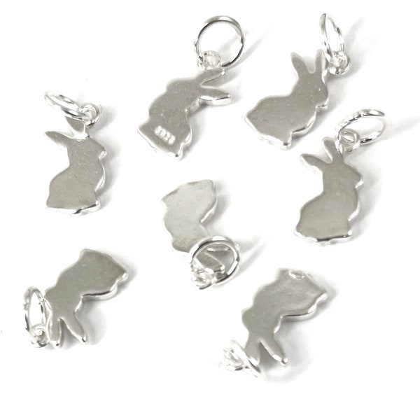 Sterling Silver Rabbit Charm - Etsy