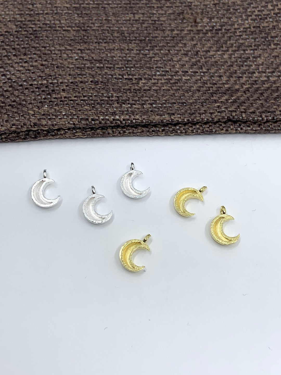 925 Sterling Silver Moon Charm, Half Moon Charm, Crescent Moon Pendant ...