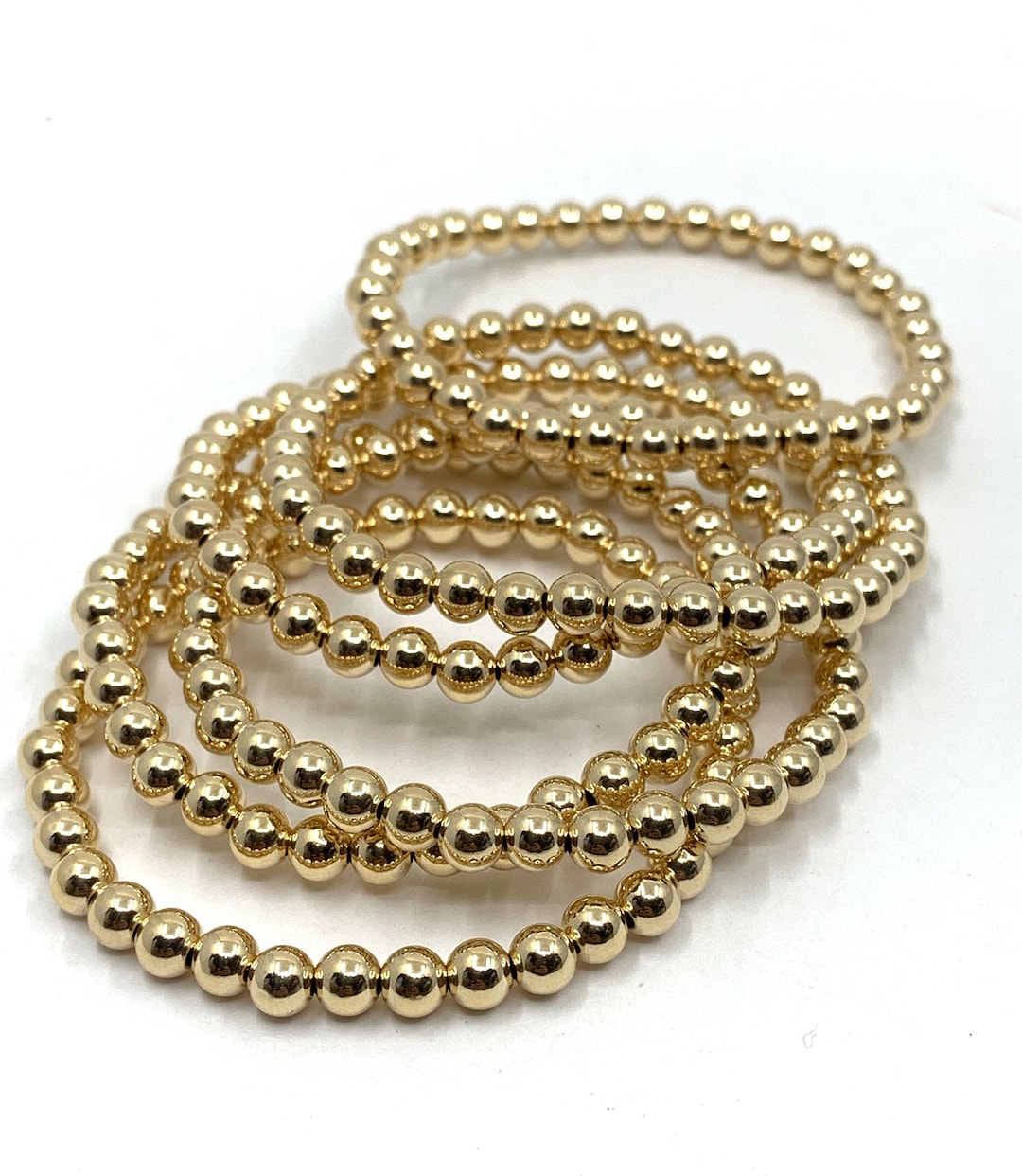 Gold Filled Ball Bracelet, 5mm 14k Gold Filled Beaded Bracelet, Non ...