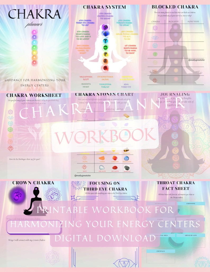 7 CHAKRAS WORKBOOK | Chakra Planner Workbook | Chakra Guide | Printable ...