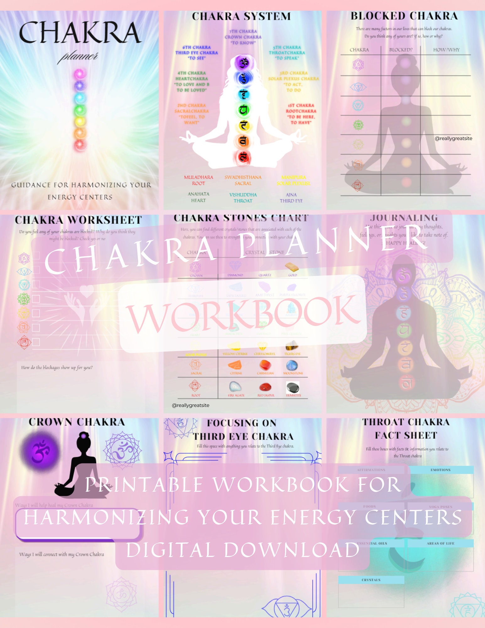 7 CHAKRAS WORKBOOK | Chakra Planner Workbook | Chakra Guide | Printable ...